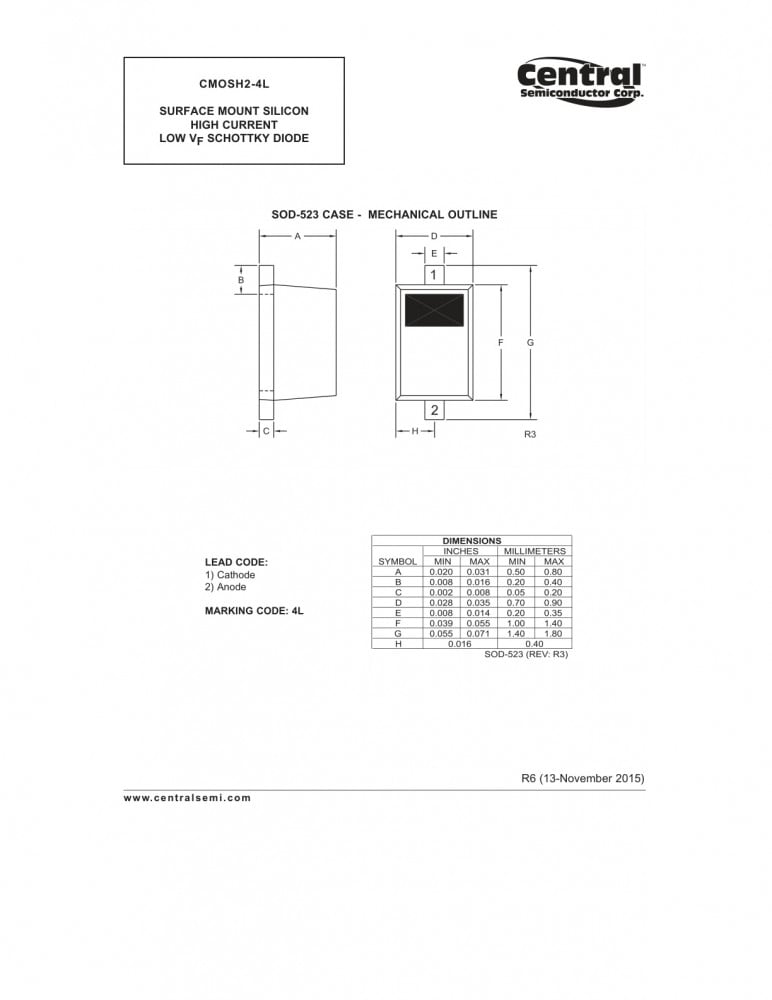 CMOSH2-4L TR PBFREE datasheet page 2