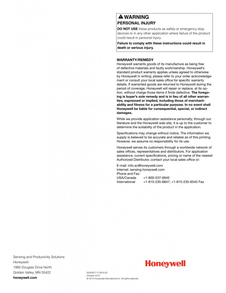 Honeywell SS41G installation instructions page 4
