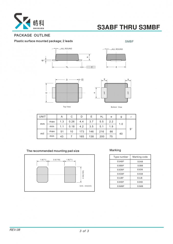 S3GBF datasheet page 3