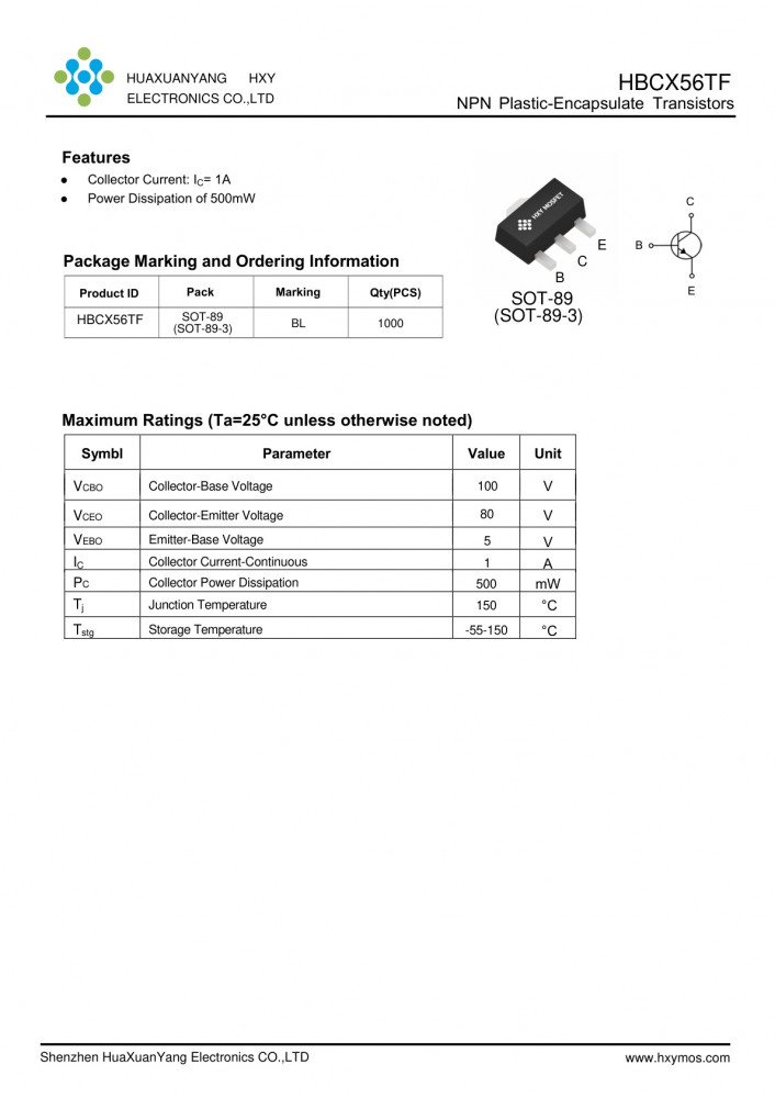 HBCX56TF datasheet page 1