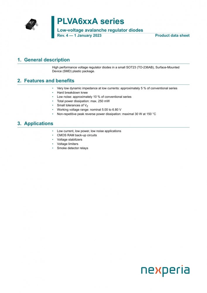 PLVA668A datasheet page 1