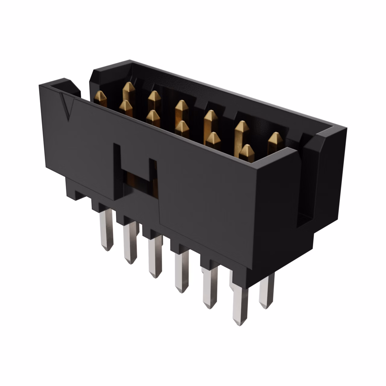 2.00mm Pitch, Milli-Grid PCB Header, Dual Row, Vertical, Through Hole, Shrouded, 12 Circuits, 0.38µm Gold (Au) Plating, 3.50mm Tail Length, Dual Side Slots, Center Friction Lock, Tube for sale