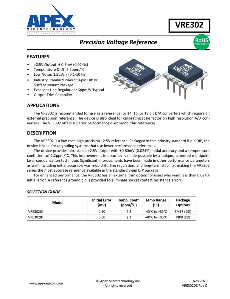 VRE302 technical document page 1
