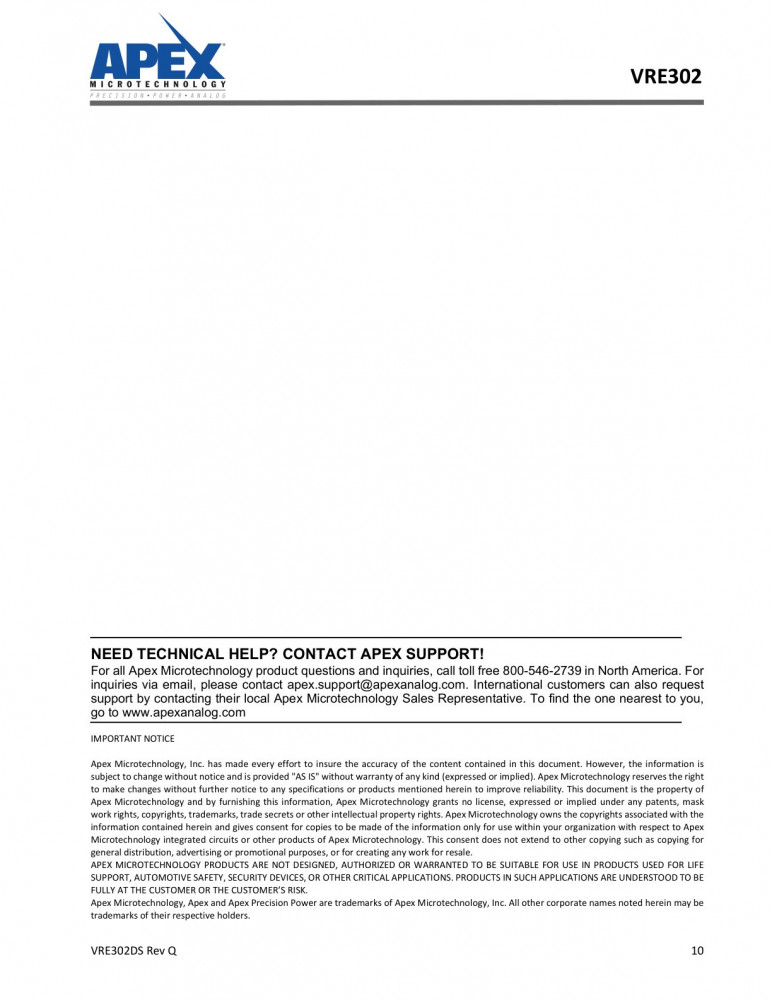 VRE302 technical document page 10