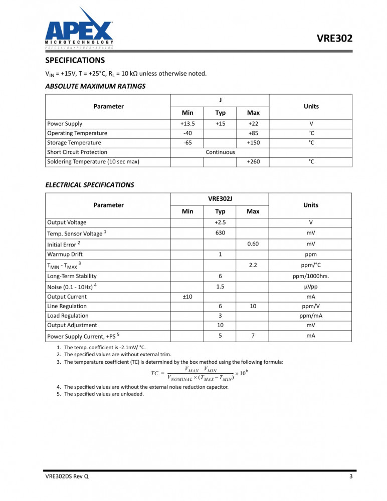 VRE302 technical document page 3