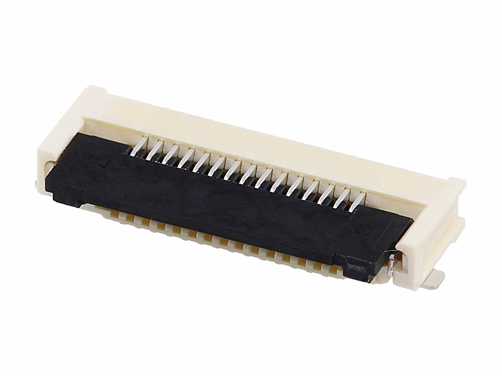 Easy-On FFC/FPC Connector, 0.50mm Pitch, 1.90mm Height, Single Bottom Contact (FS19), Right-Angle, Surface Mount, ZIF, 7 Circuits, Tin-Bismuth Plating