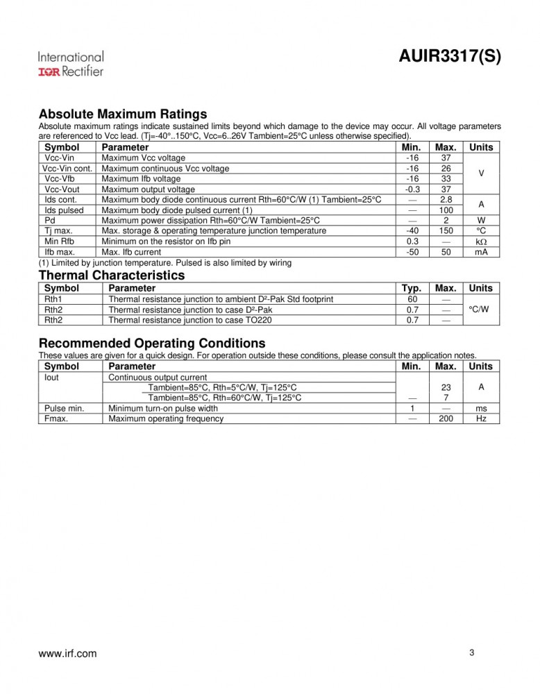 AUIR3317STRL datasheet page 3