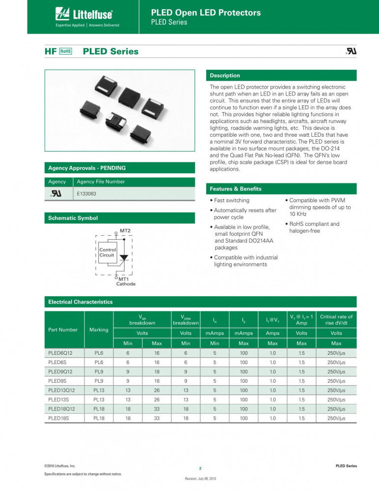 PLED18S datasheet page 1