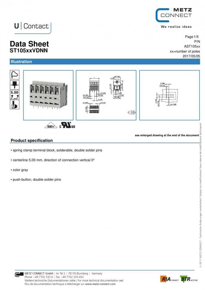 AST1050204 datasheet page 1