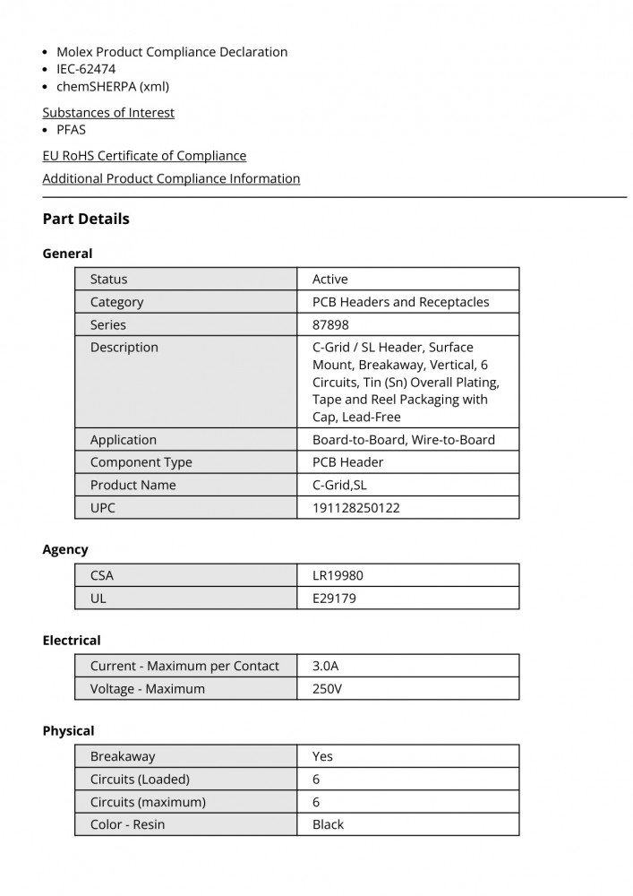 Product technical document page 2
