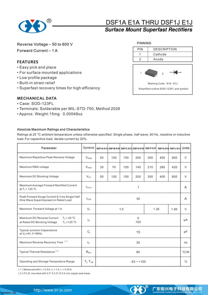 DSF1D E1D datasheet page 1