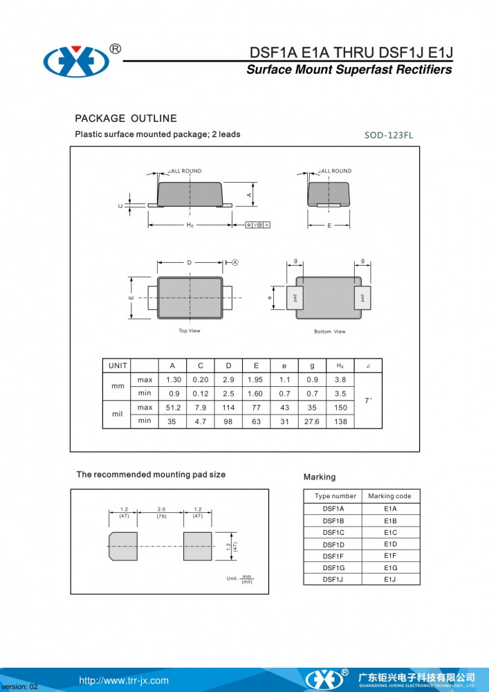 DSF1D E1D datasheet page 3