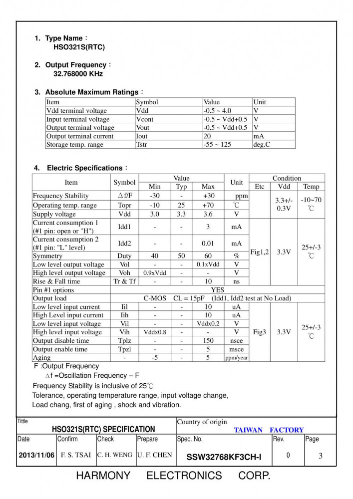 SSW32768KF3CH-I specification page 3