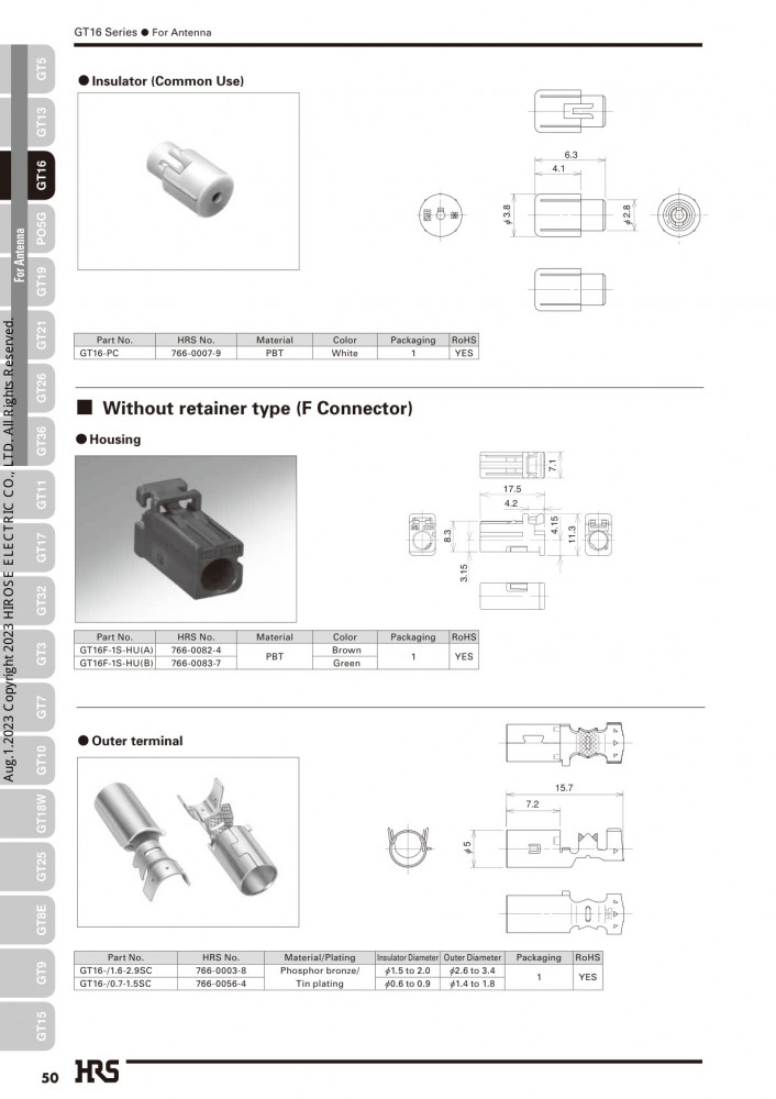 HRS GT16 series document page 3