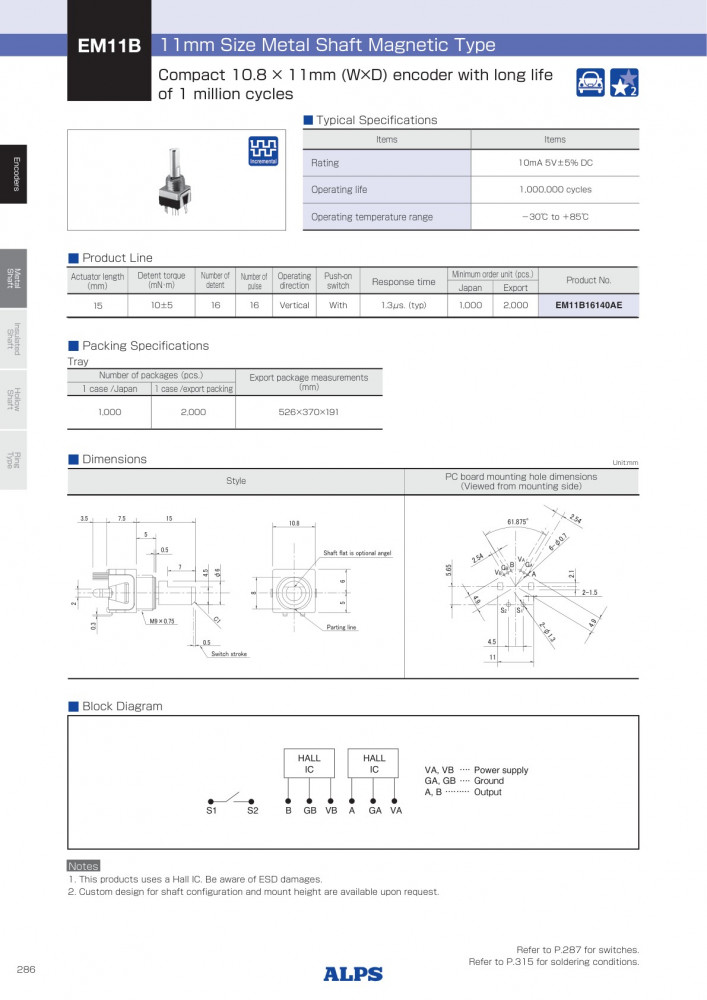 EM11B16140AE product specification page 1
