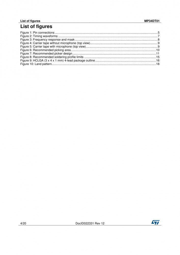 MP34DT01 datasheet page 4