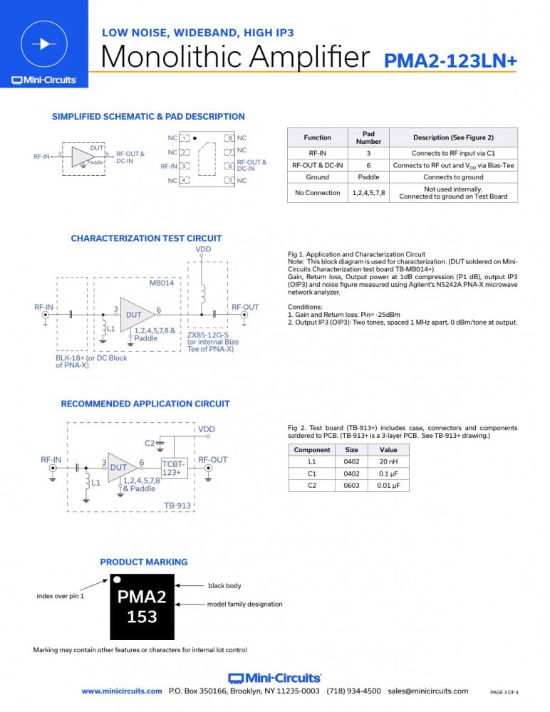 PMA2-123LN+ datasheet page 3