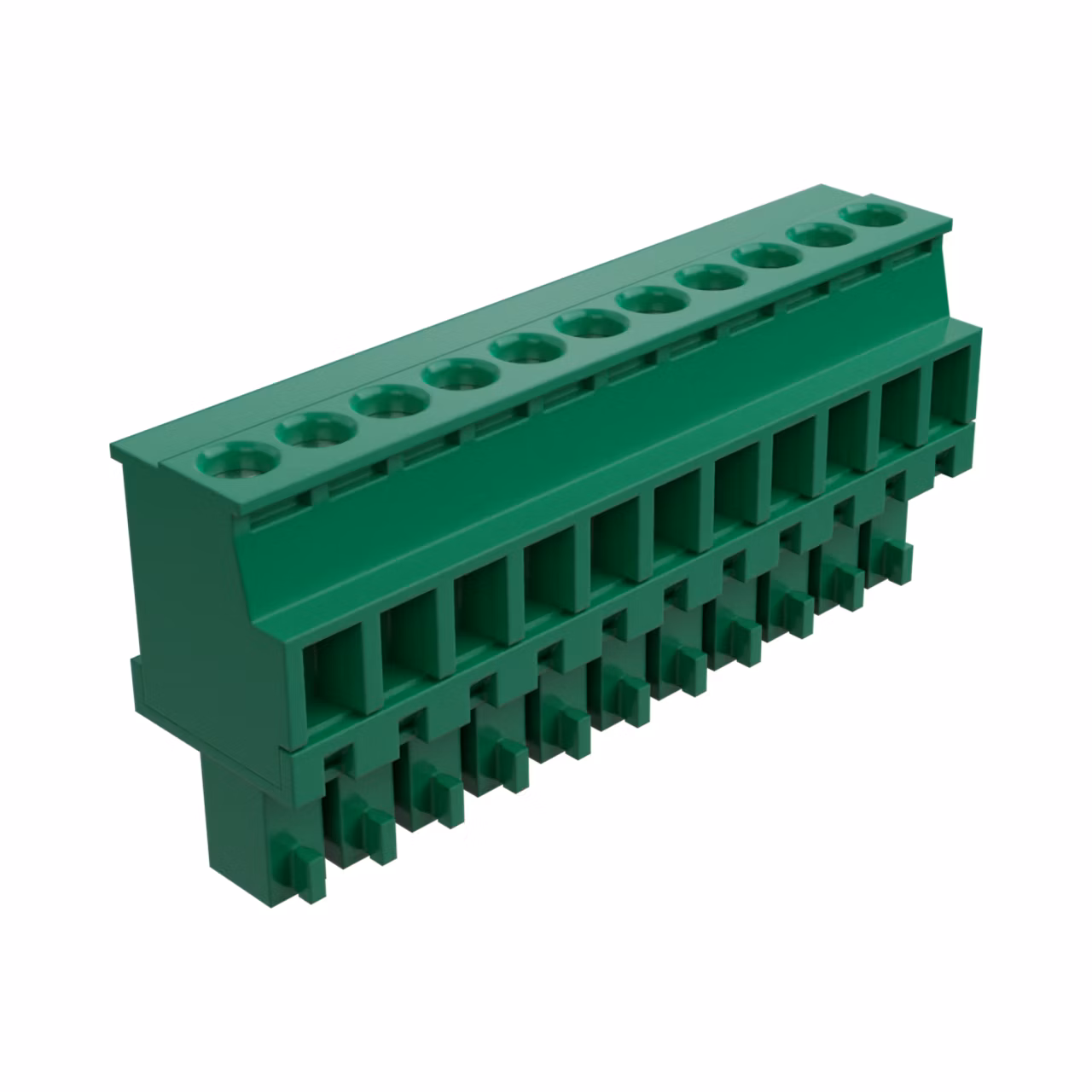 3.81mm Pitch Eurostyle Vertical Plug, with Standard Imprinting, Front Wire Entry, Green Housing, Gold (Au) Plated, 11 Circuits for sale