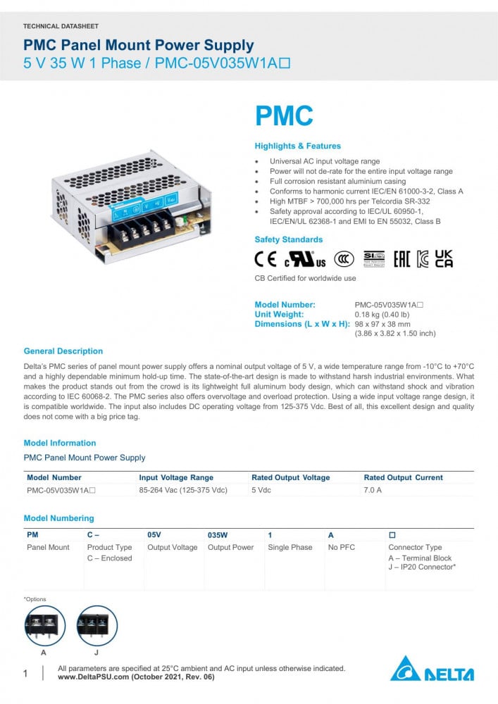 PMC-05V035W1AA datasheet page 1