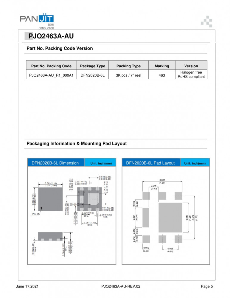 PJQ2463A-AU datasheet page 5