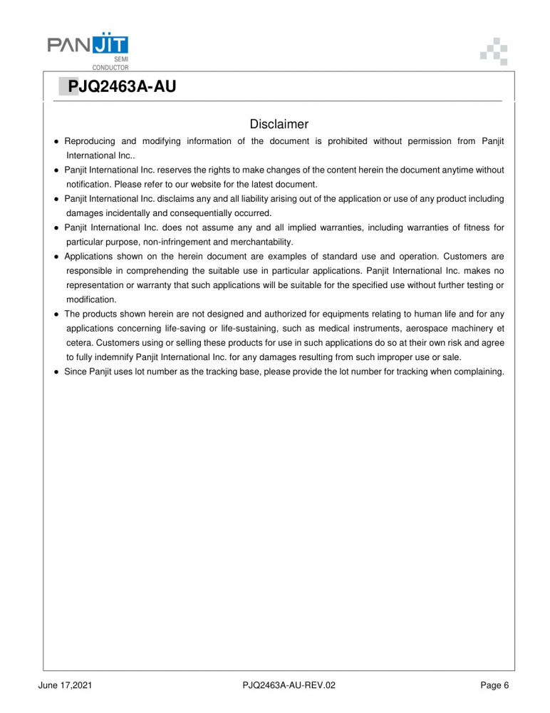 PJQ2463A-AU datasheet page 6