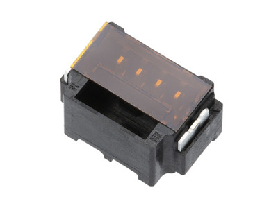 Micro-One Wire-to-Board Header, Right-Angle, 2.00mm Pitch, Single Row, Surface Mount, 6 Circuits, Tin-Bismuth Plating, Black