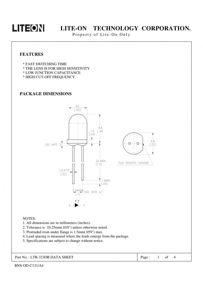 LTR-323DB datasheet page 2