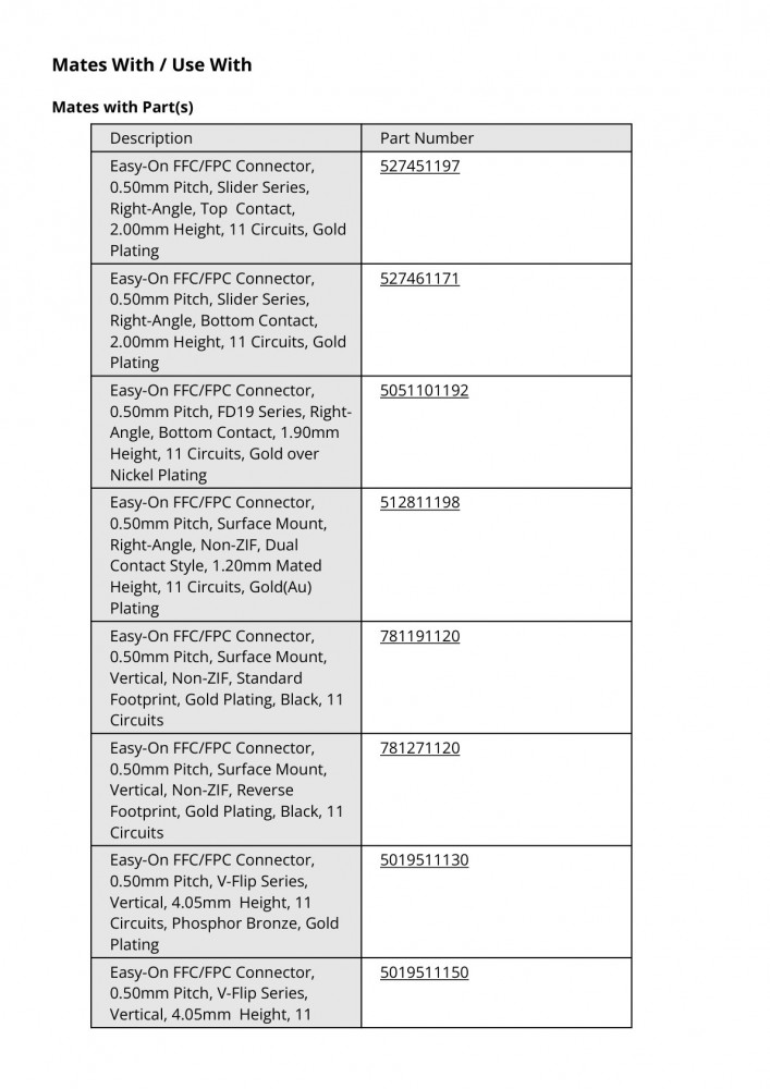 MOLEX 151200799 technical document preview, page 3
