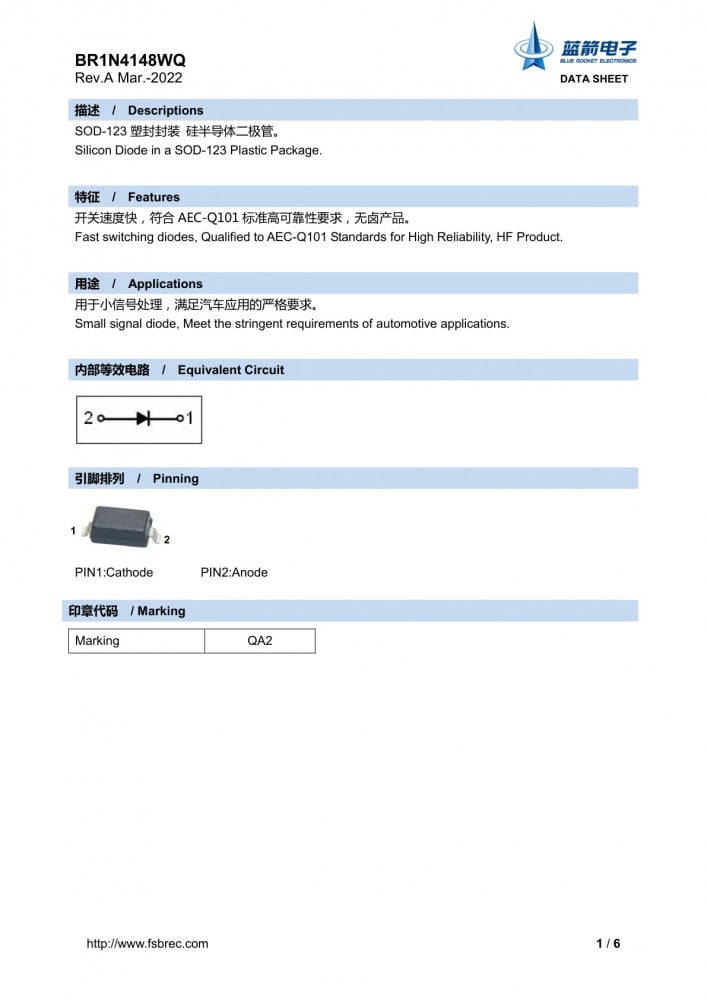 BR1N4148WQ datasheet page 1