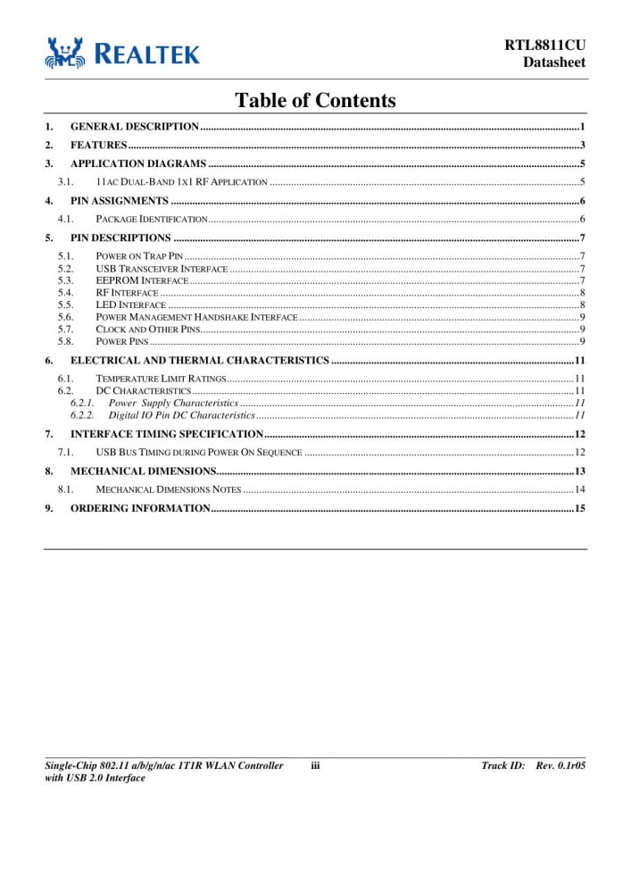 RTL8811CU-CG datasheet page 3