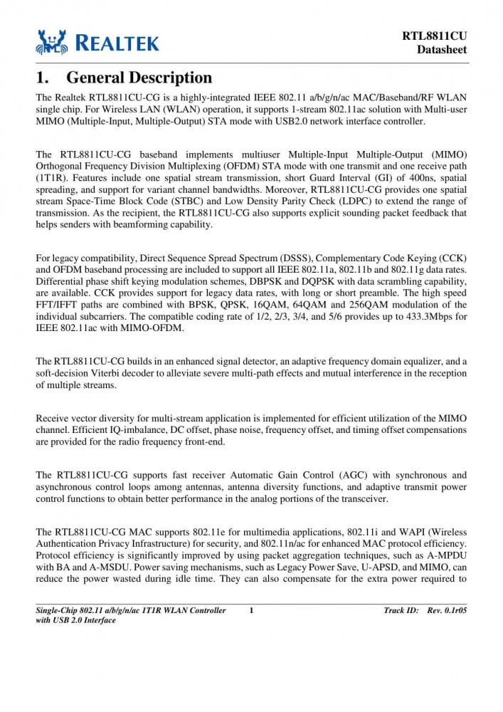RTL8811CU-CG datasheet page 5