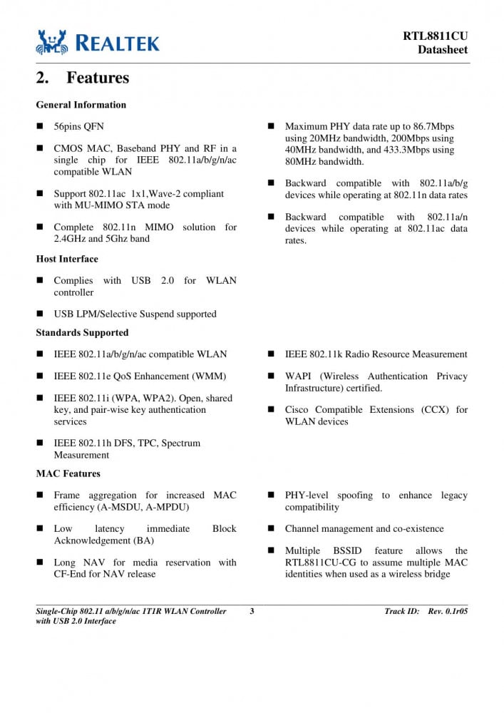 RTL8811CU-CG datasheet page 7