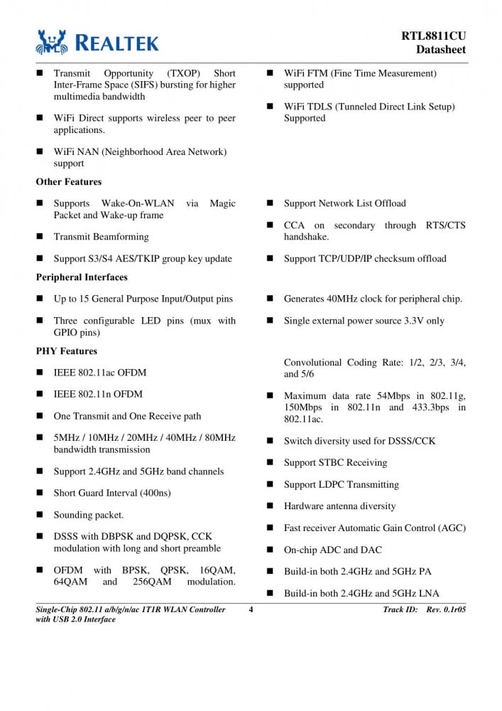 RTL8811CU-CG datasheet page 8
