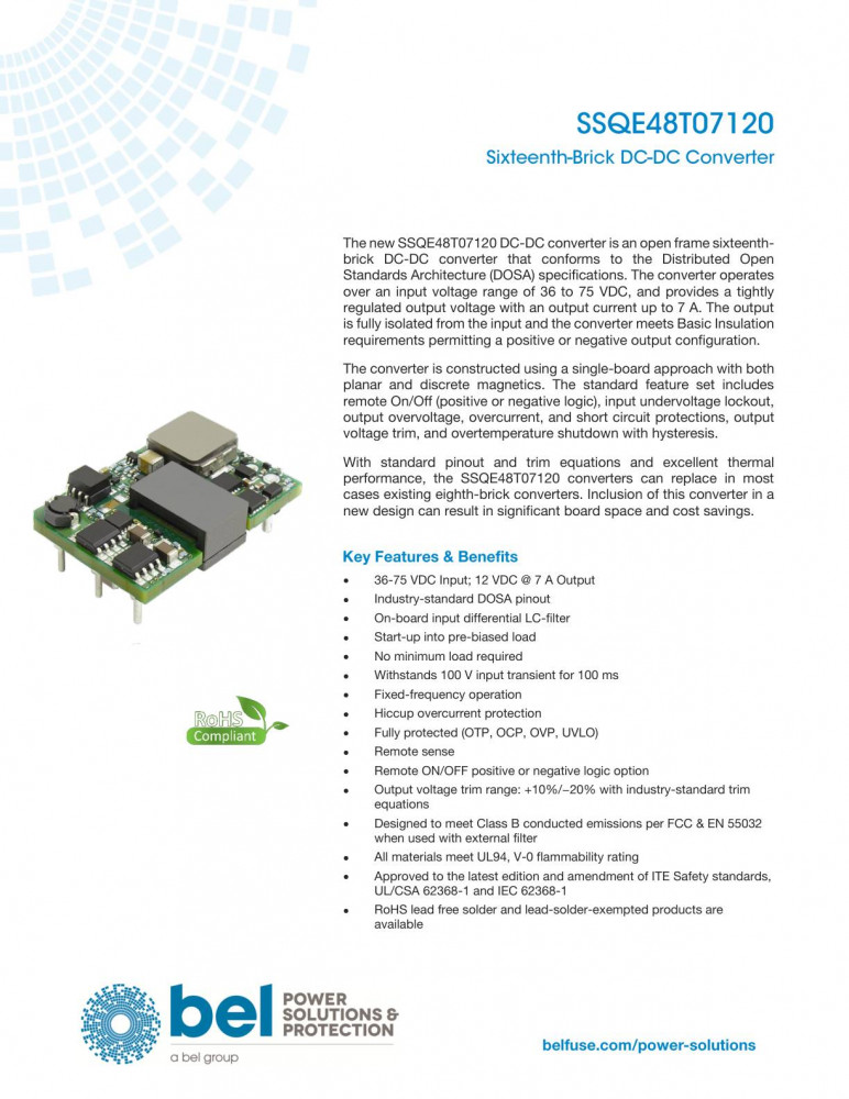 SSQE48T07120 datasheet page 1