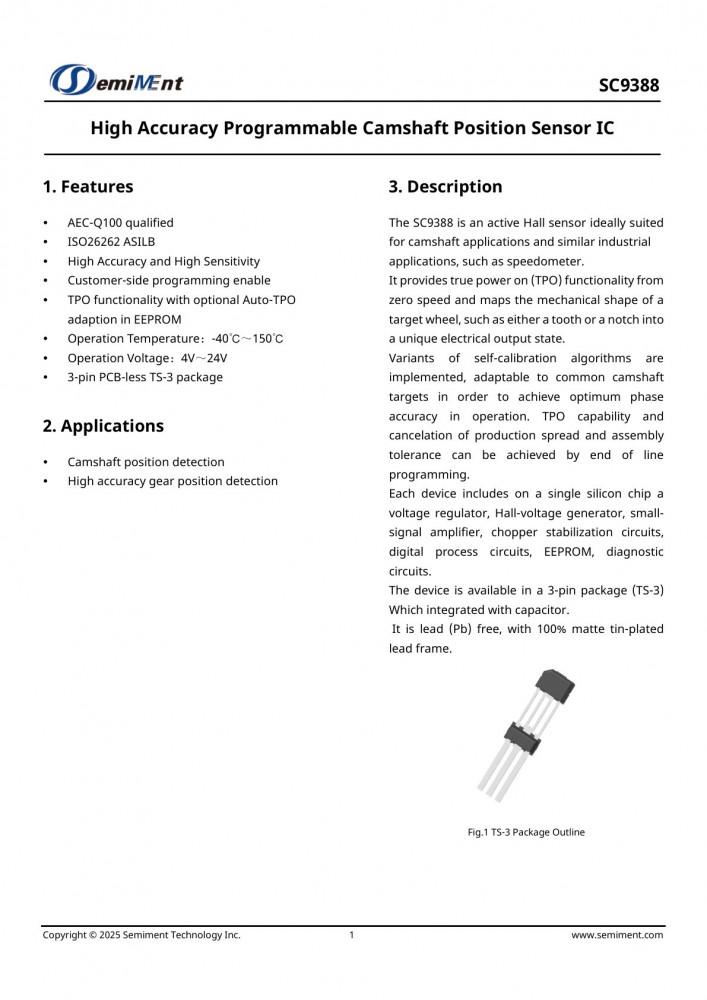 SC9388T3 datasheet page 1