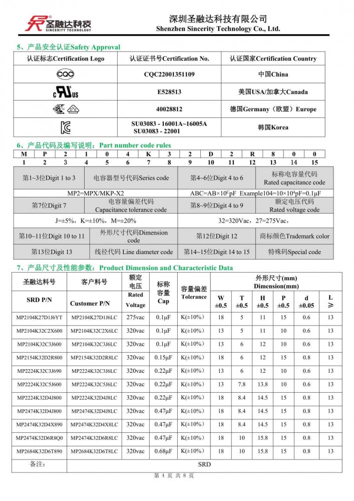 SRD product specification page 4