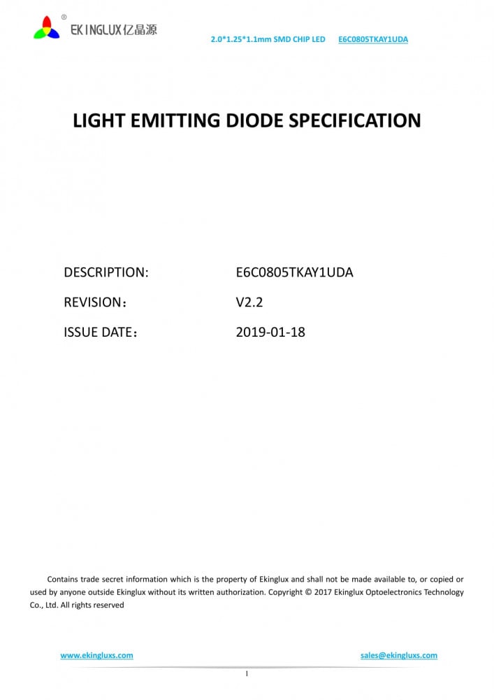 E6C0805TKAY1UDA datasheet page 1