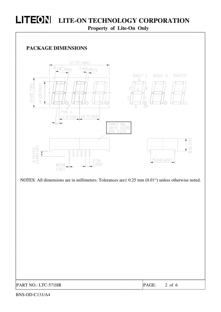 LTC-571HR datasheet page 3