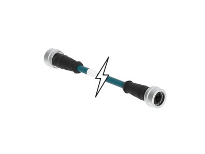 Micro-Change (M12) Double-Ended Cordset, 4 Poles, D-Coded, Male (Straight) to Male (Straight), 24 AWG, Orange TPE Cable, 45.0m (147.64' ) Length, 6.35mm (.250