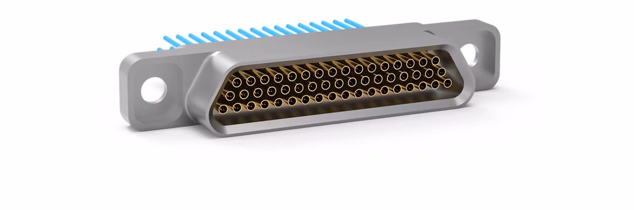 AirBorn M Series, Micro-D Low-Profile Cable Mount Receptacle, 0.050