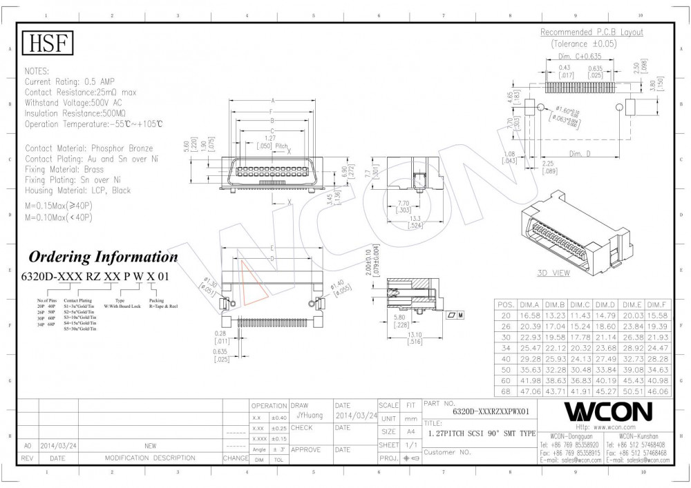 WCON 6320D-XXXRZXXPWX01 technical drawing preview