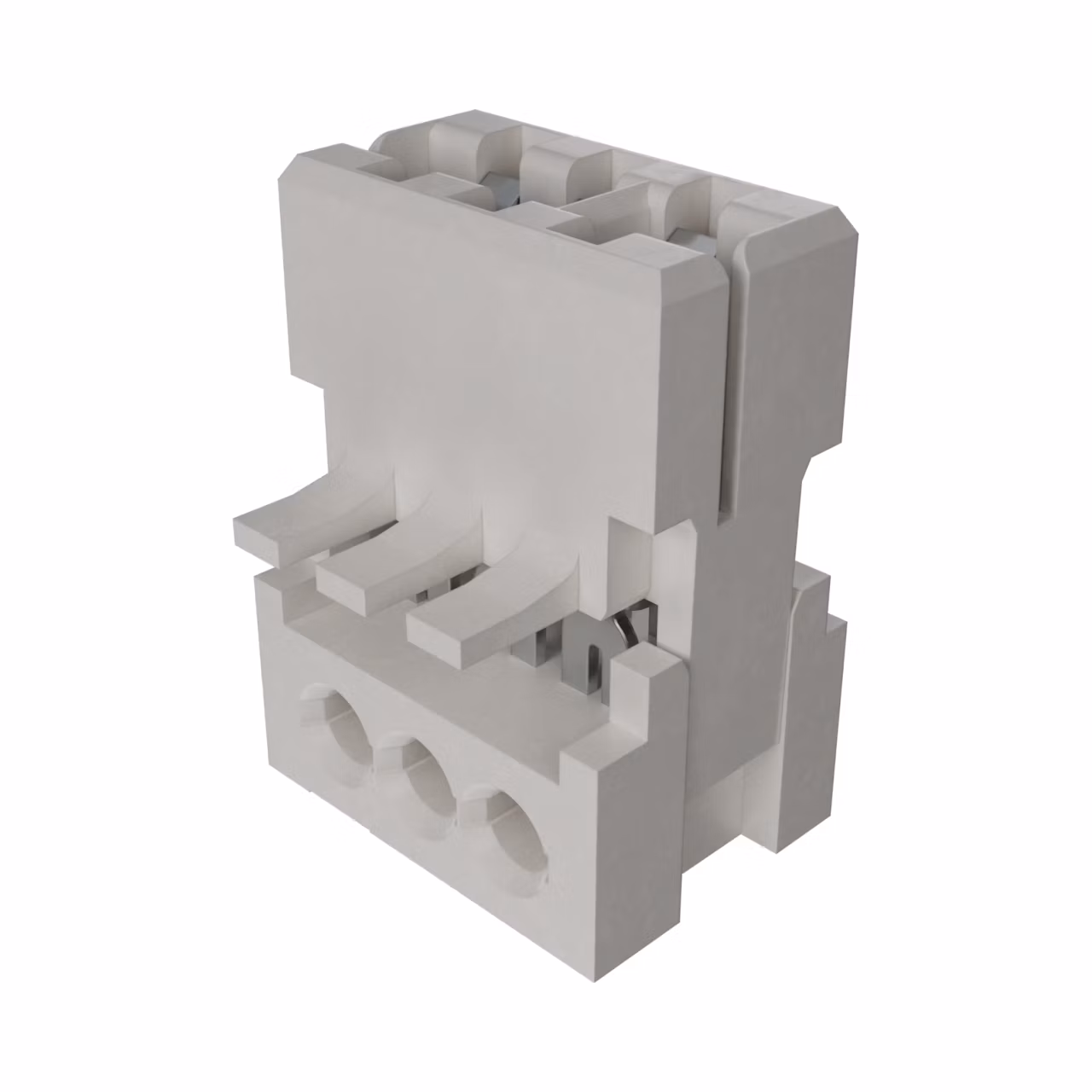 Appli-Mate RAST 2.5 IDT Housing, 2.50mm Pitch, Female, 3 Circuits, All Positions Removed, Slotted Endwalls, Polarizing Rib Between 2/3 for sale