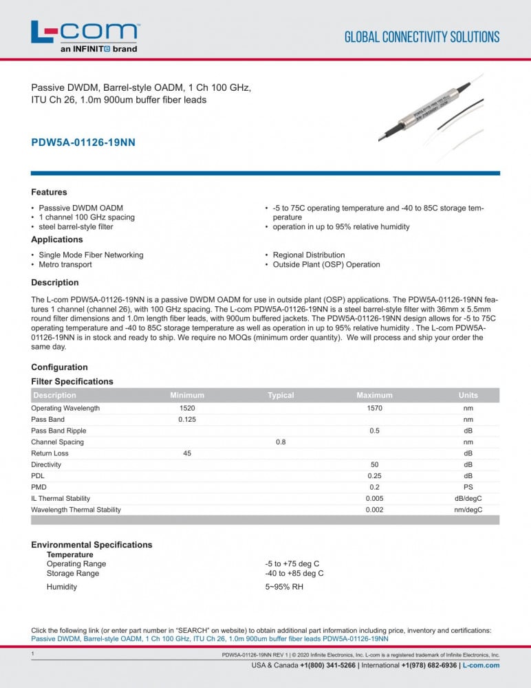 PDW5A-01126-19NN product specification page