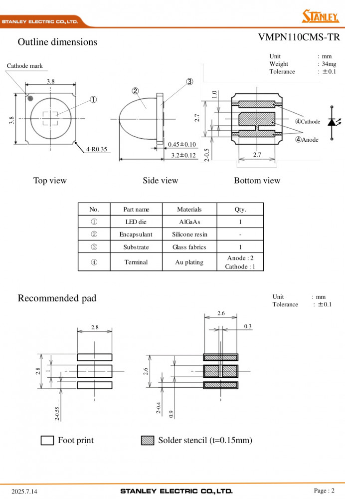 VMPN110CMS datasheet page 2