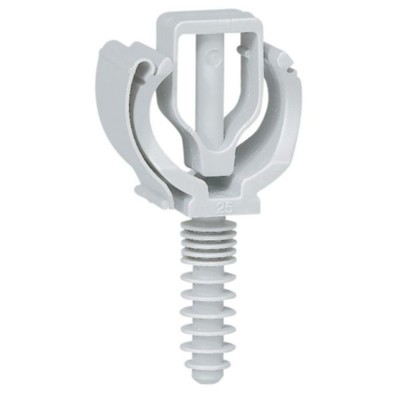 Conduit support with screw-in wall plug - For rigid conduits diameter 25mm - Closed plastic saddle clamp - Plug-in wall mounting for sale