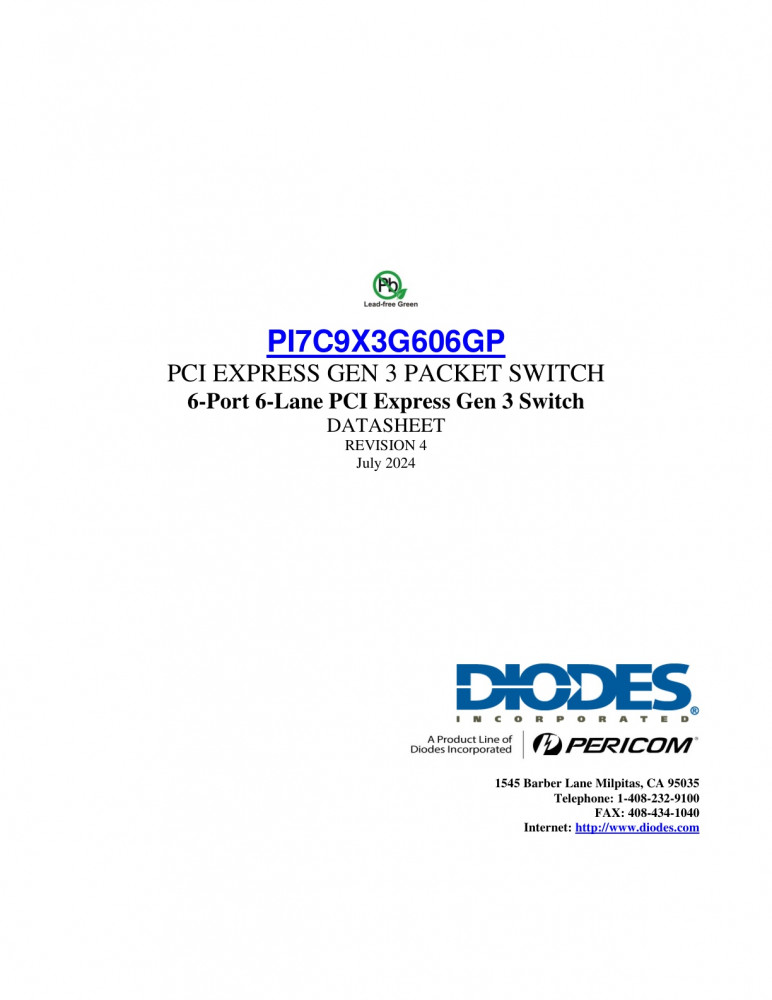 PI7C9X3G606GP datasheet page 1