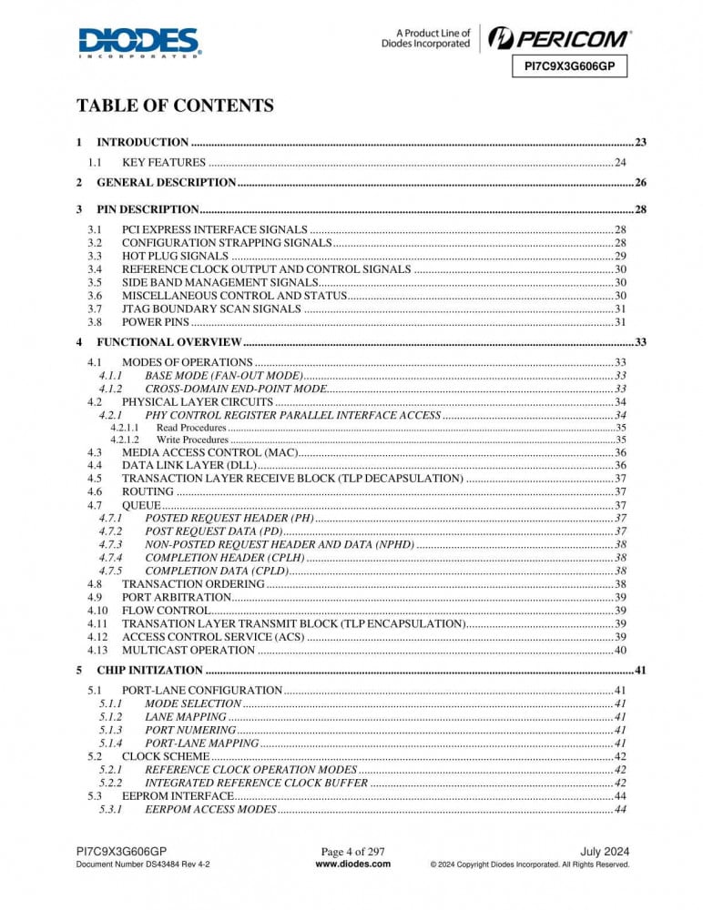 PI7C9X3G606GP datasheet page 4