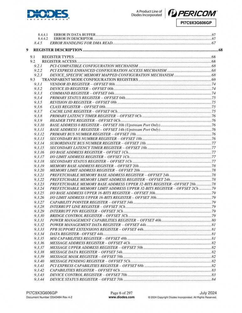 PI7C9X3G606GP datasheet page 6