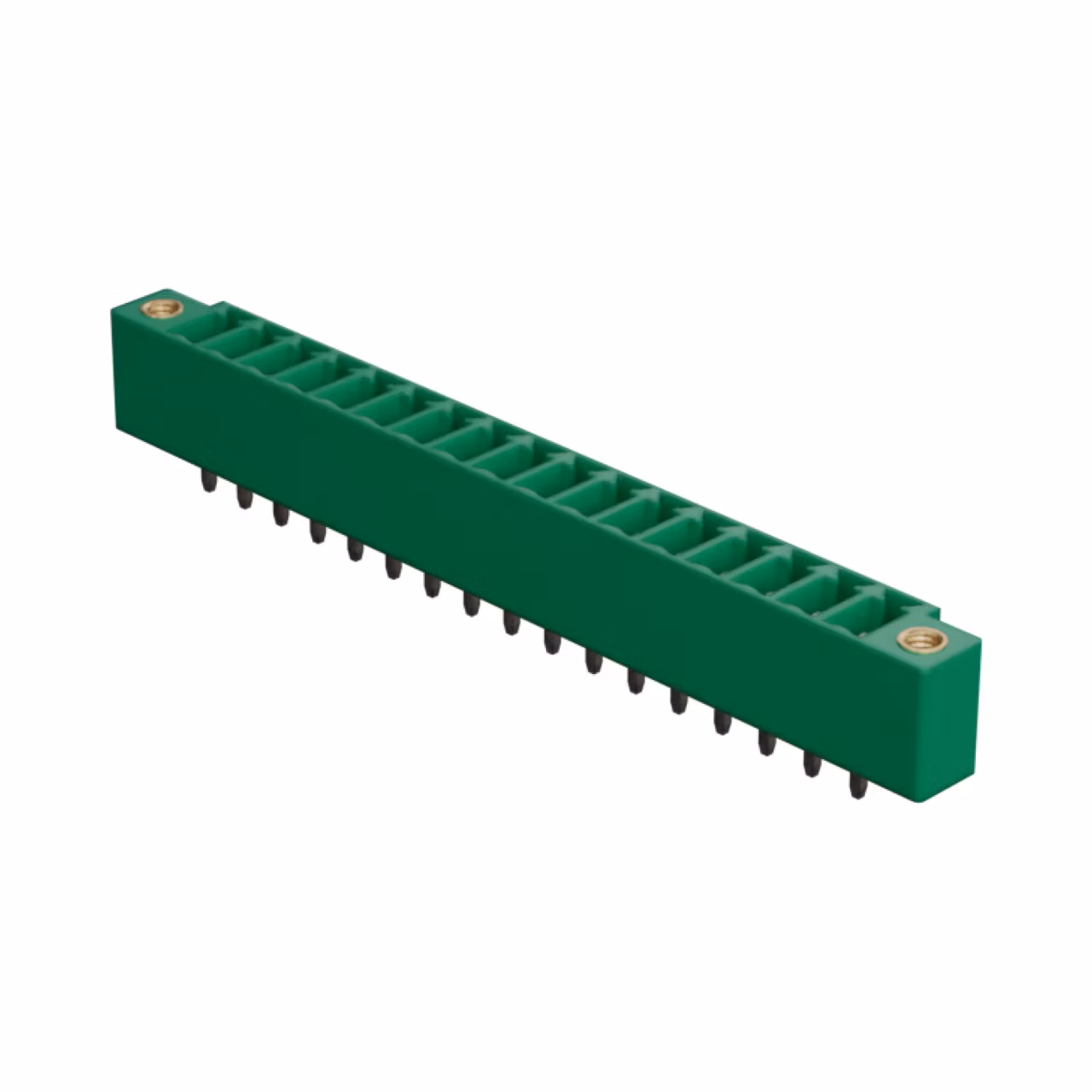 3.81mm Pitch Eurostyle Vertical PCB Header, with Threaded Retention Inserts, Green Housing, 17 Circuits for sale