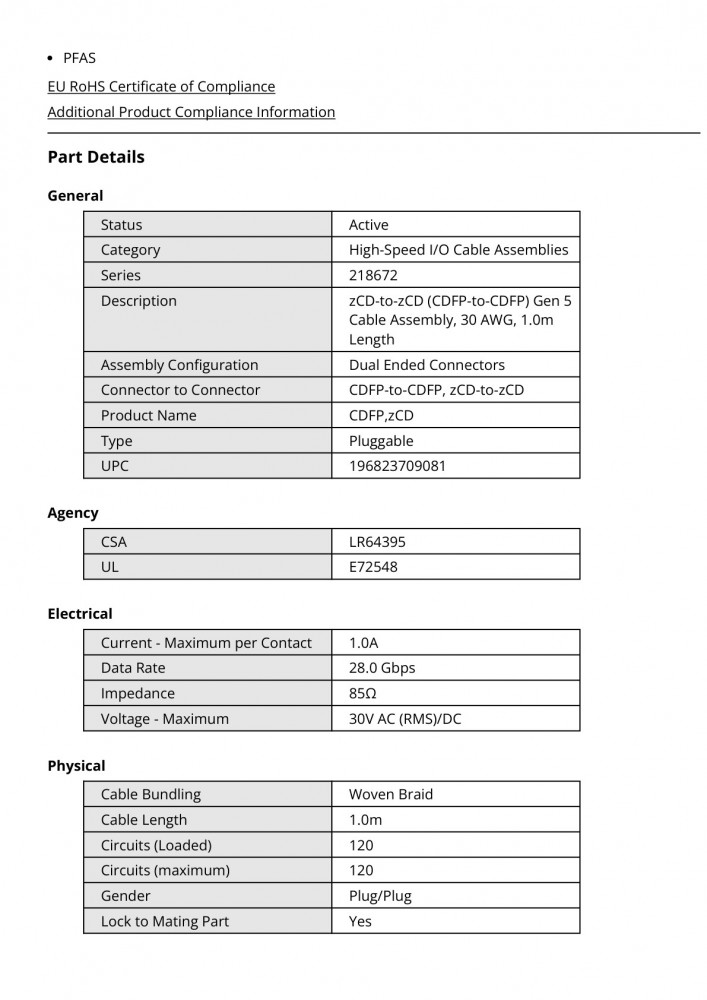 Technical document page 2 for MOLEX 2186721005